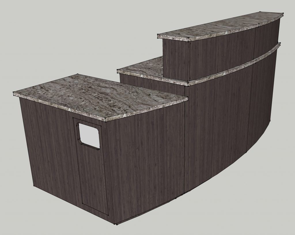 8-Ft. Curved Front Church Welcome Center w/Printer Drawer - Envisionary ...
